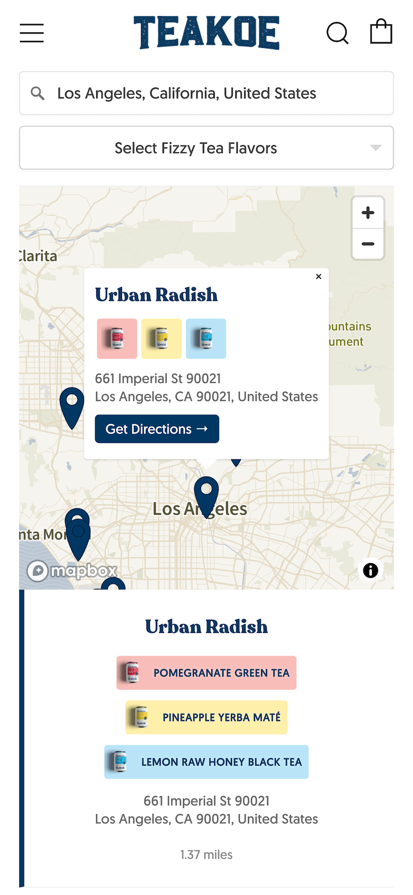 Store locator examples - desktop & mobile examples